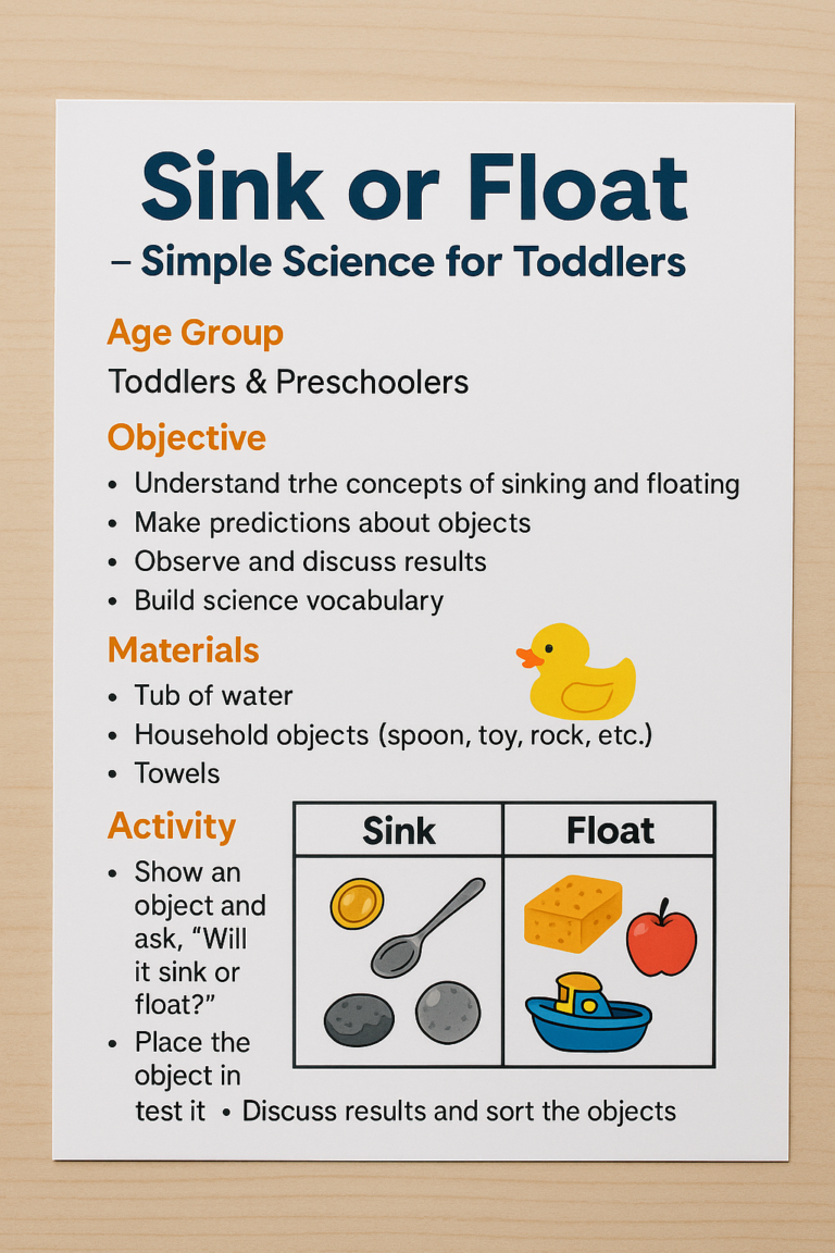 Preschool Lesson Plan: Science for Toddlers – Sink or Float